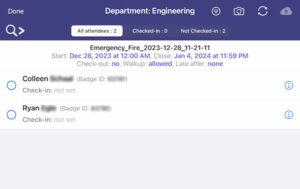 Emergency Headcount By Department - Serialio